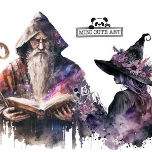 Watercolor Witch Png , Wizard Png , Magic Clip Art, Mystical Clipart ...