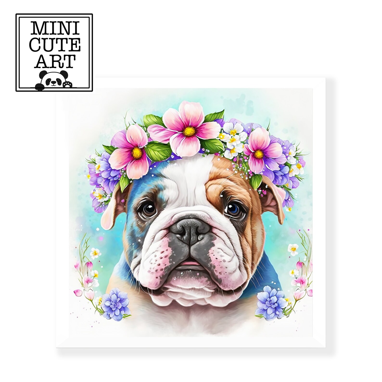 English Bulldog Watercolor Clipart Watercolor Portrait of a - Etsy