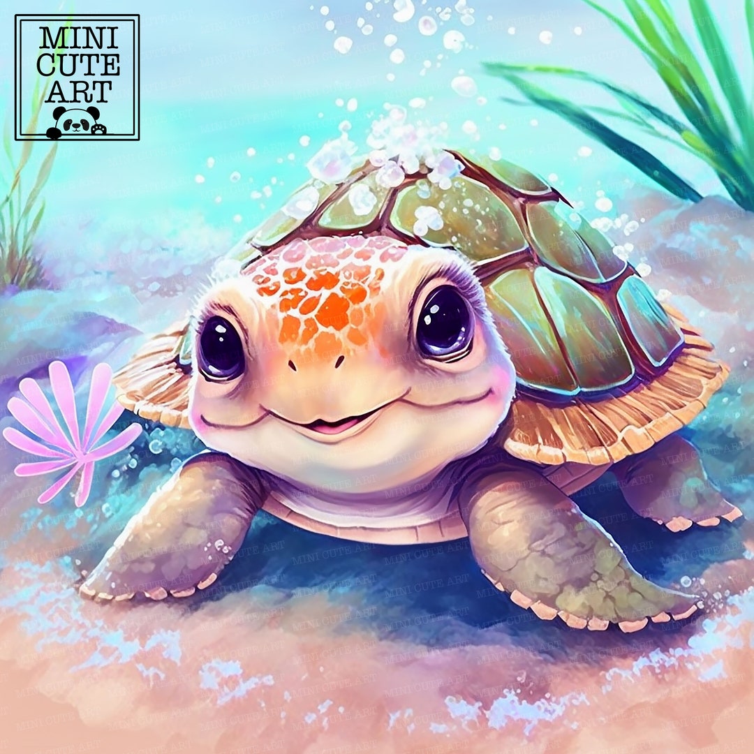 Undersea World Watercolor Art, Watercolor Turtle Clip Art, Turtle ...