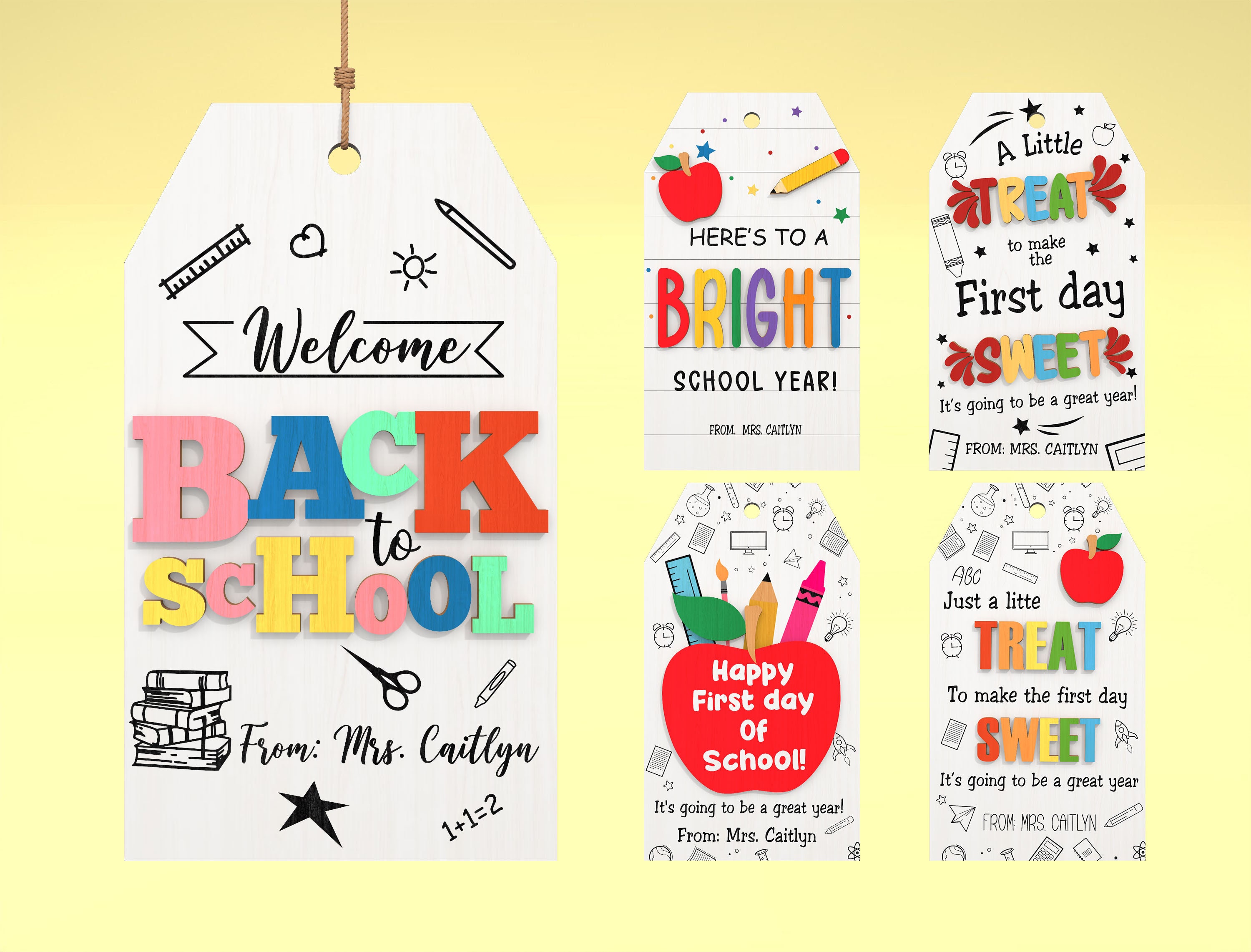 Personalized Back to School Gift Tag Svg, First Day of School Tag Svg ...