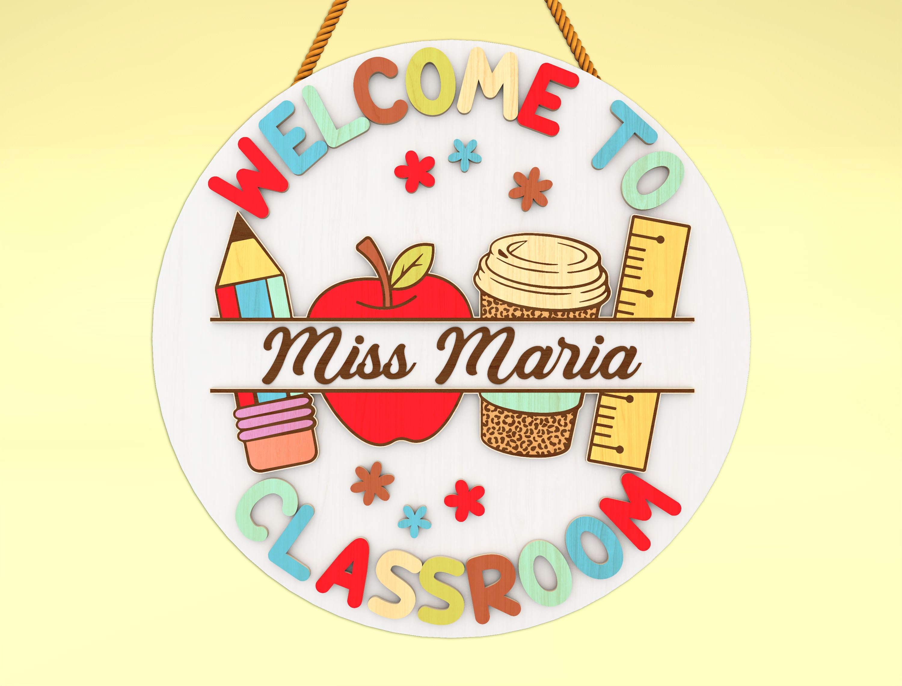 Personalized Teacher Round Door Sign Svg, Teacher Appreciation Door ...