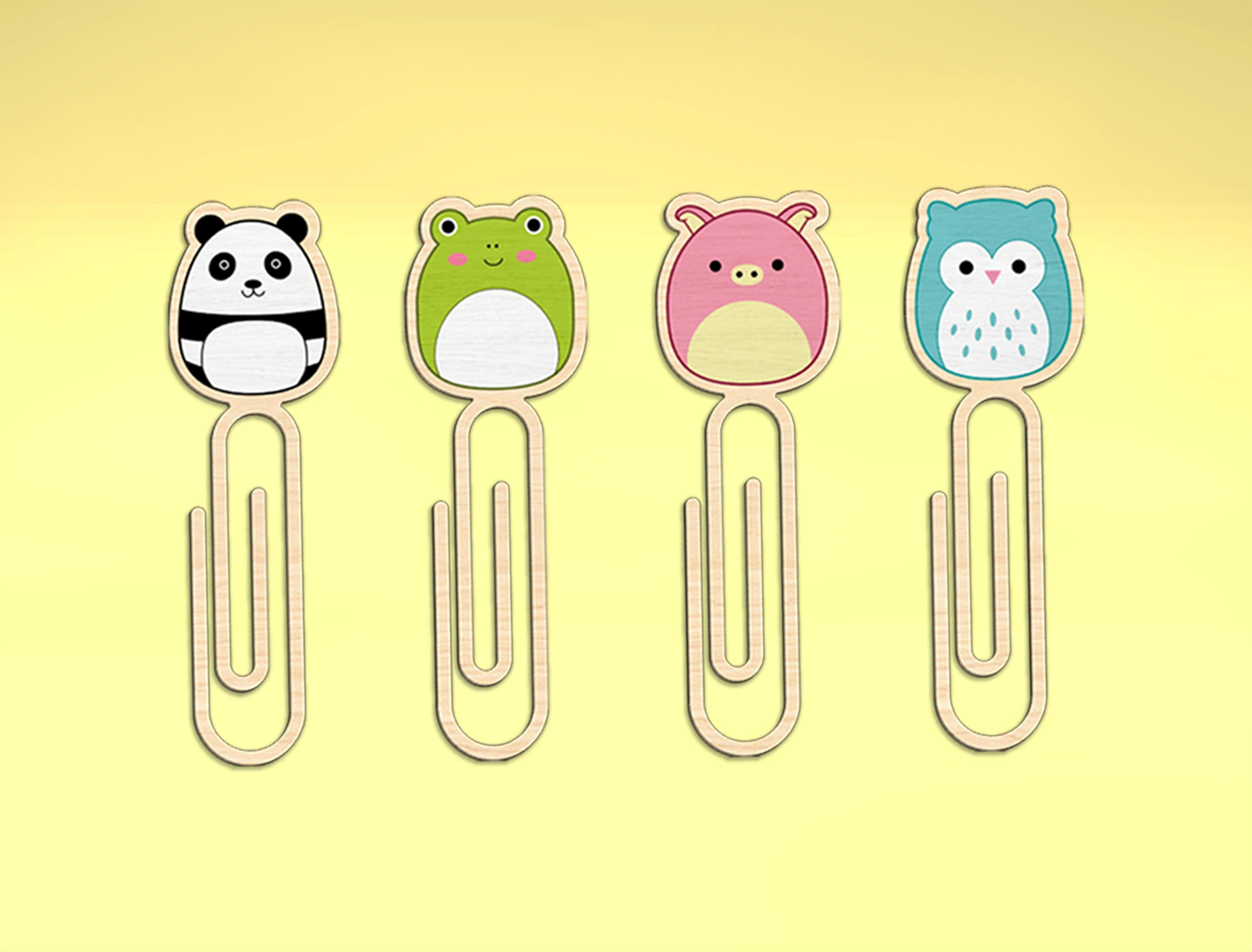 Cute Animal Paperclip Bookmark Svg Bundle, Cute Animal Bookmark Svg ...