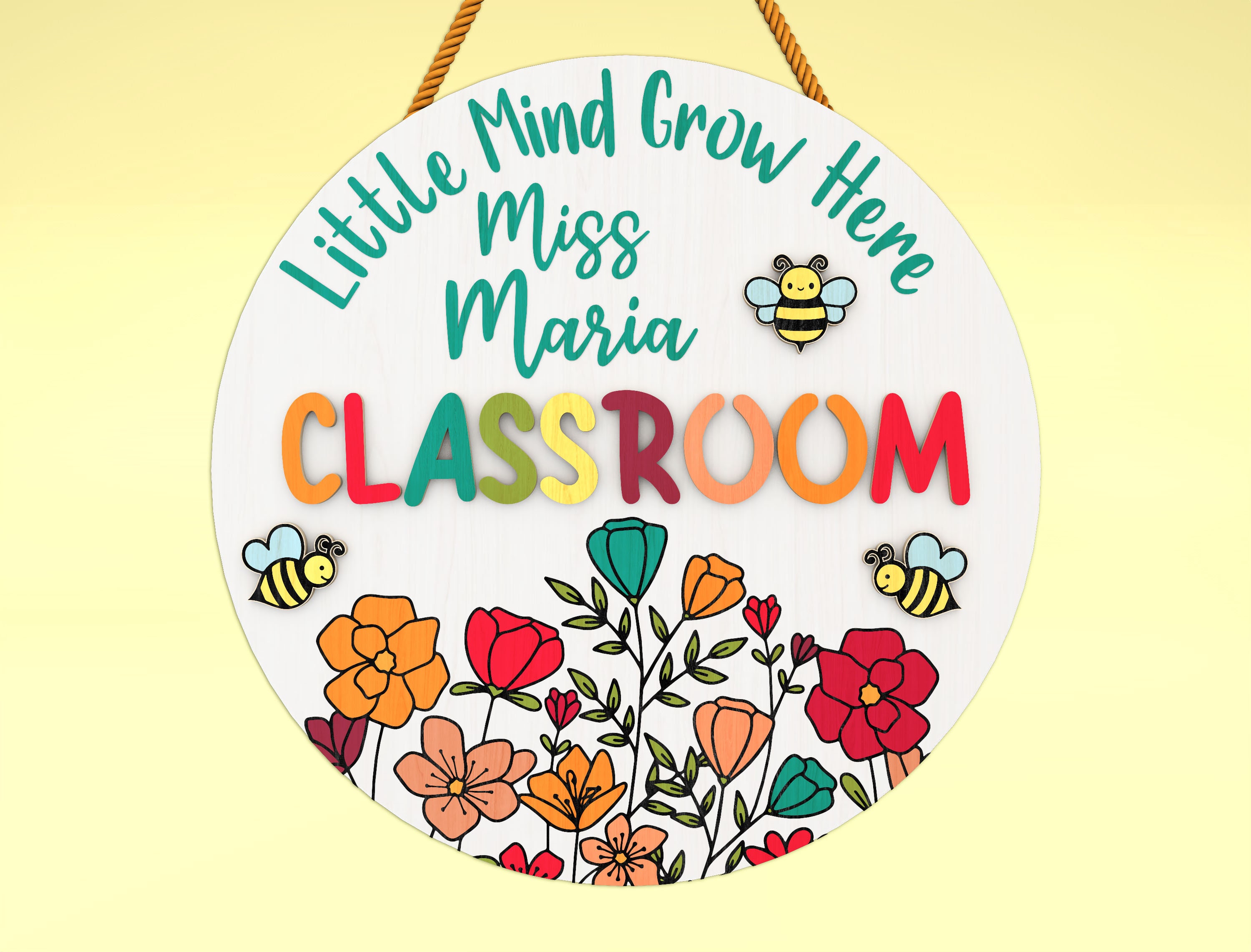 Personalized Teacher Round Door Sign Svg, Teacher Appreciation Door ...