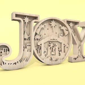 Multilayer Joy Scene Art Svg, Nativity Scene Svg, Christmas Scene Svg ...