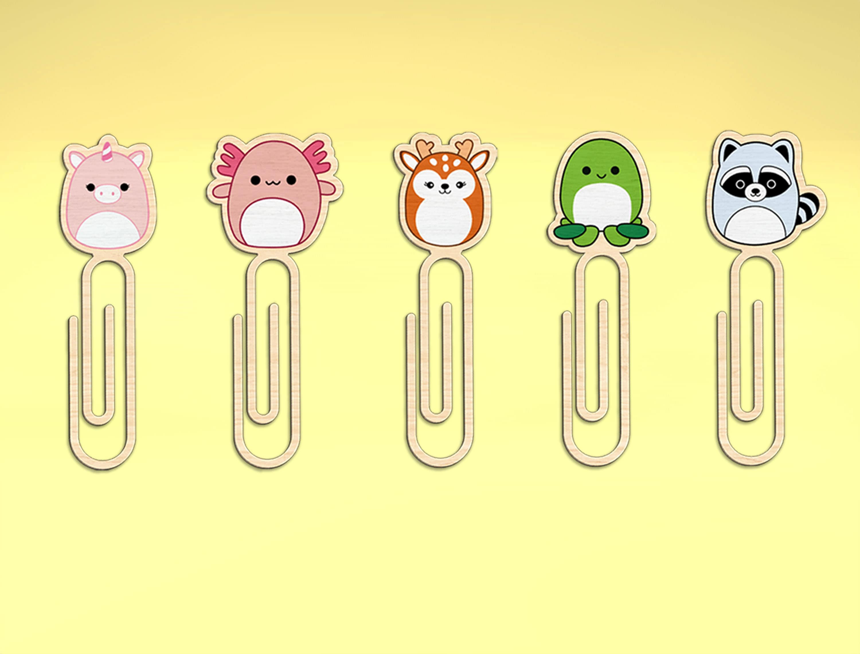 Cute Animal Paperclip Bookmark Svg Bundle, Cute Animal Bookmark Svg ...