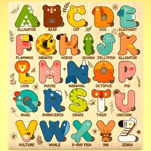 Personalized Animal Alphabet Puzzle Svg,puzzle for Kids,kids Laser Svg ...