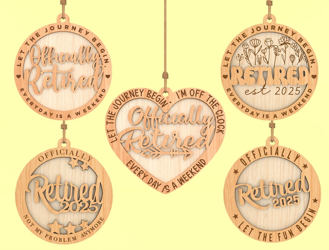 Retirement Ornament Svg Bundle, Retired 2025 Ornament Svg, Retirement ...