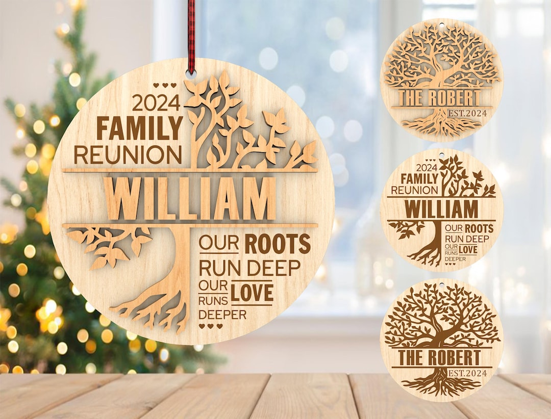 Personalized Family Reunion Ornament Svg, Christmas Family Tree ...