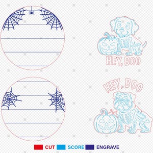 Hey Boo Skeleton Dog Door Hanger SVG, Halloween English Bulldog ...