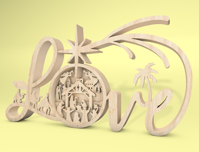 Multilayer Love Nativity Scene Art Svg, Nativity Scene Svg, Christmas ...