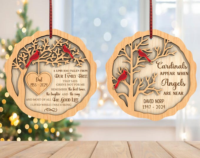 Cardinal Layered Memory Ornament SVG - Etsy