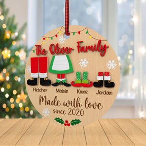 Personalized Family Christmas Leg Ornament Svg, Santa Leg Svg, Custom ...