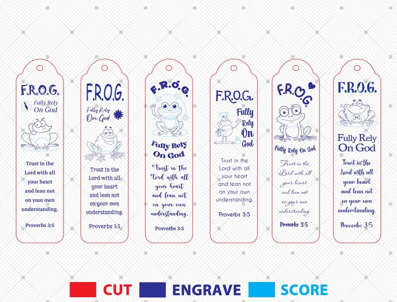 Fully Rely on God Frog Bookmark Svg Bundle,cute Frog Svg,christian ...
