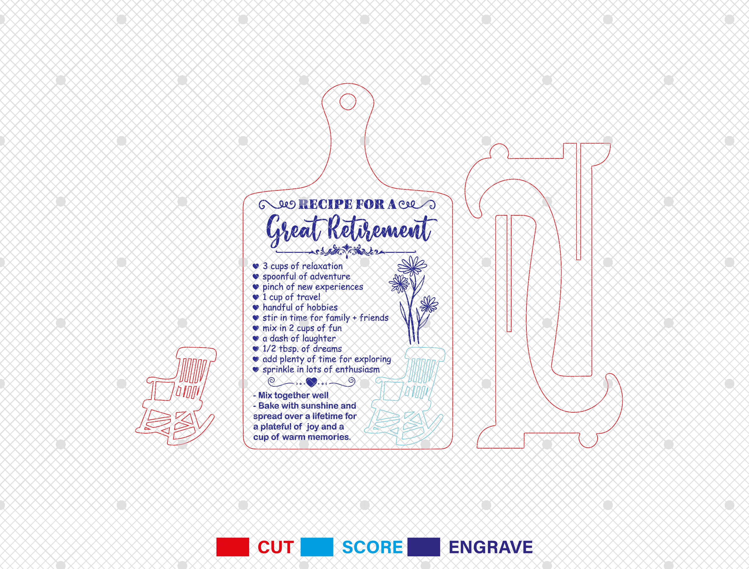 Recipe for a Great Retirement Cutting Board Svg, Retirement Gifts Svg ...