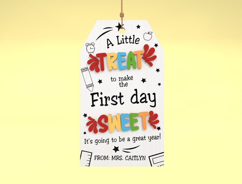 Personalized Back to School Gift Tag Svg, First Day of School Tag Svg ...