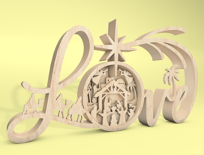 Multilayer Love Nativity Scene Art Svg, Nativity Scene Svg, Christmas ...