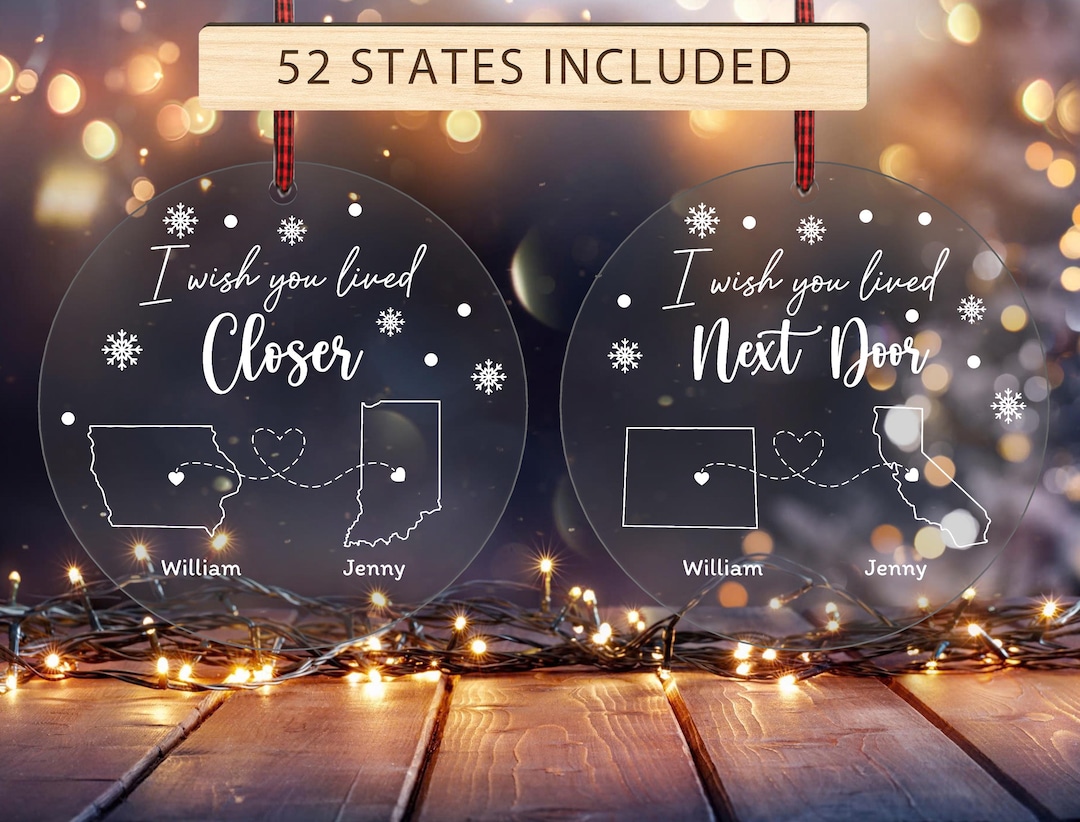 Personalized I Wish You Lived Closer Ornament Svg, Bestie Ornament Svg ...