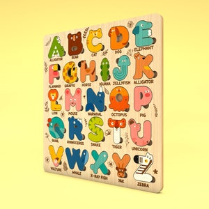 Personalized Animal Alphabet Puzzle Svg,puzzle for Kids,kids Laser Svg ...