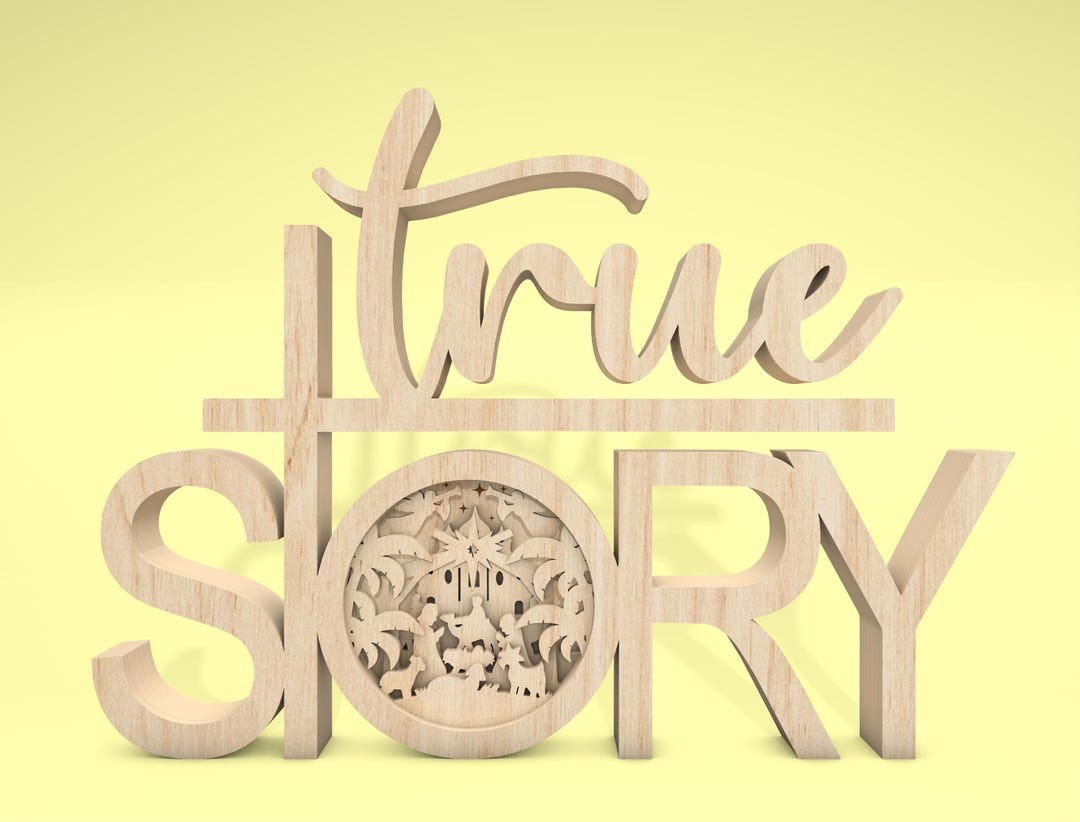 Multilayer True Story Scene Art Svg, Nativity Scene Svg, Christmas ...