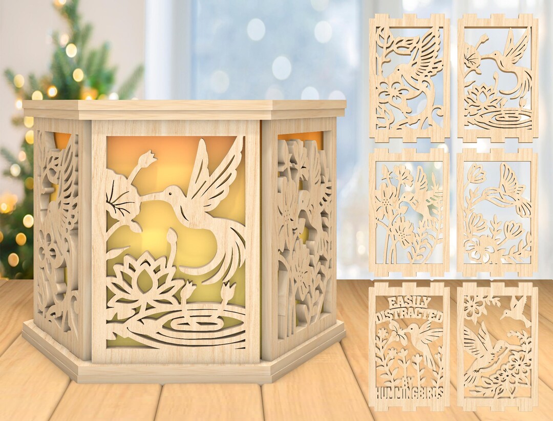 3D Hummingbird Tea Light Holder Laser Cut File, Hummingbird Lamp Svg ...
