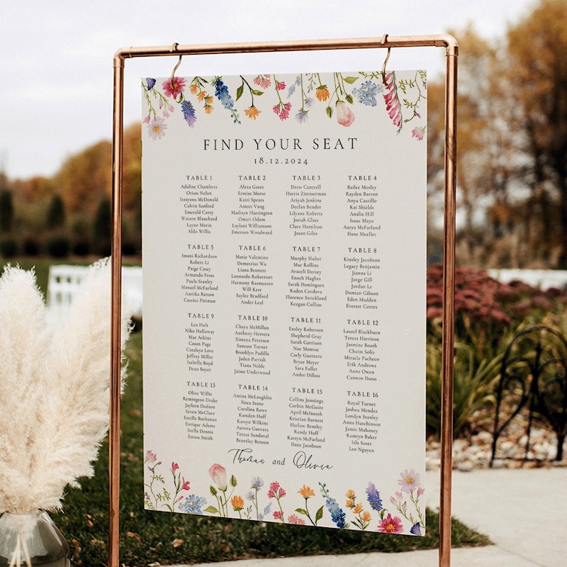 Colorful Seating Chart - Etsy