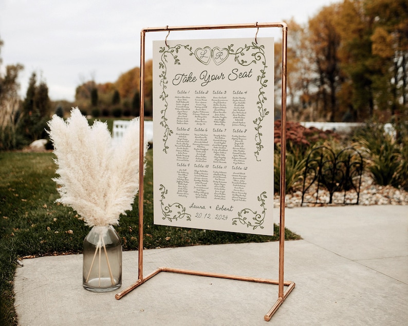 Whimsical Wedding Seating Chart: Italian Mediterranean Design (digital ...