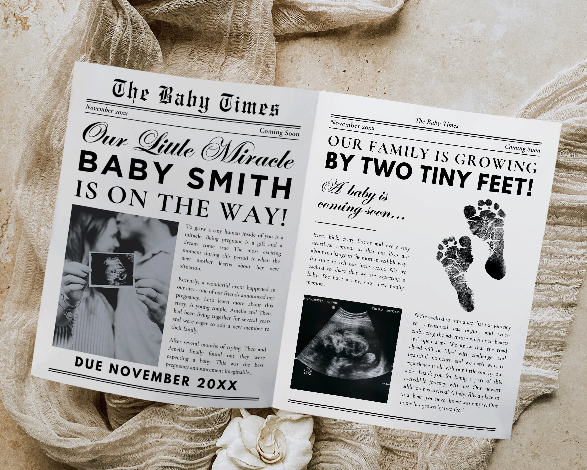 Baby Newspaper Announcement Template Pregnancy Newspaper Announcement ...