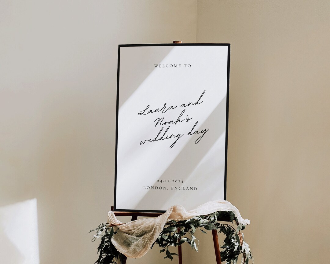 Handwritten Welcome Sign Template | Wedding Welcome Sign | Welcome ...