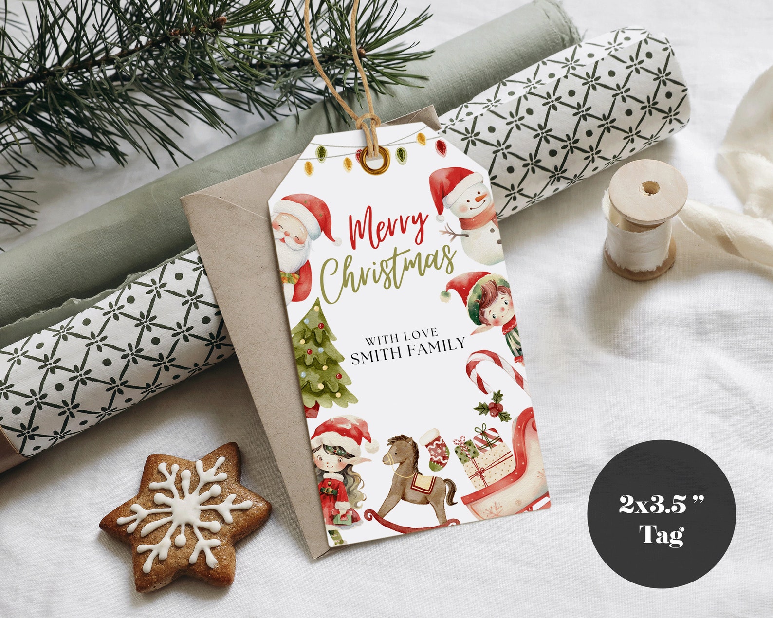 Editable Christmas Gift Tag Christmas Kids Gift Tag - Etsy