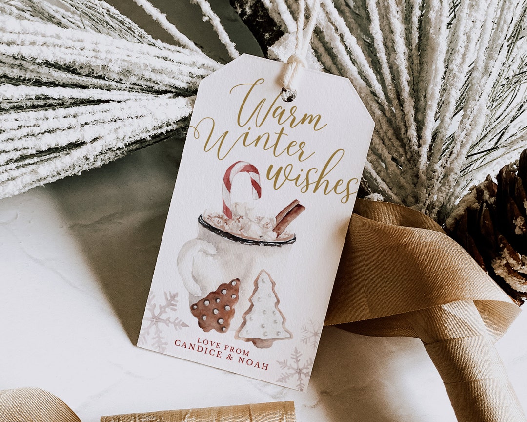 Editable Warm Wishes Tag Hot Cocoa Bomb Tag Hot Chocolate Bomb Tag ...