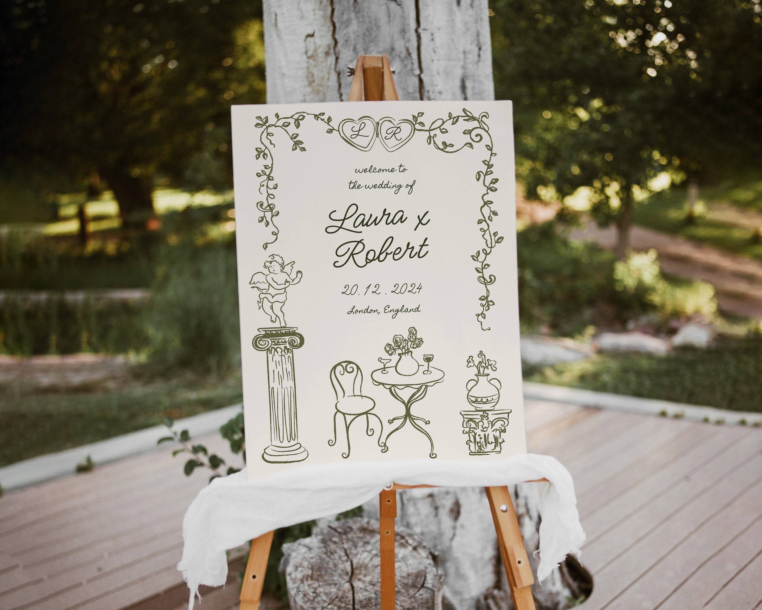Wedding Welcome Sign Italian Wedding Welcome Italian Mediterranean ...