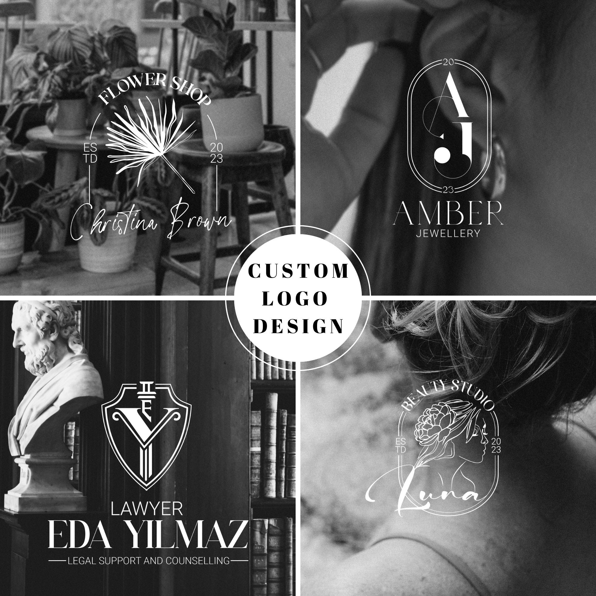Fashion Designer Logos Collage