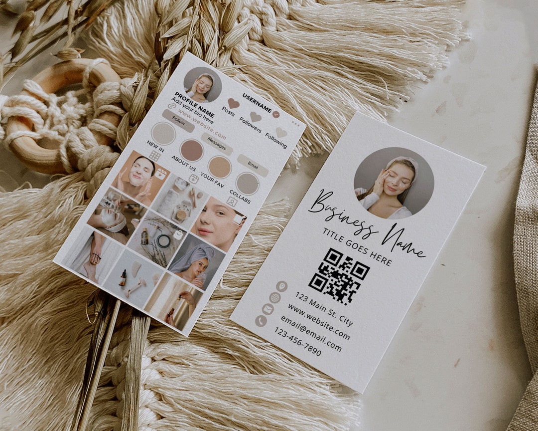 Editable Instagram Business Card Digital Instagram Business Card ...