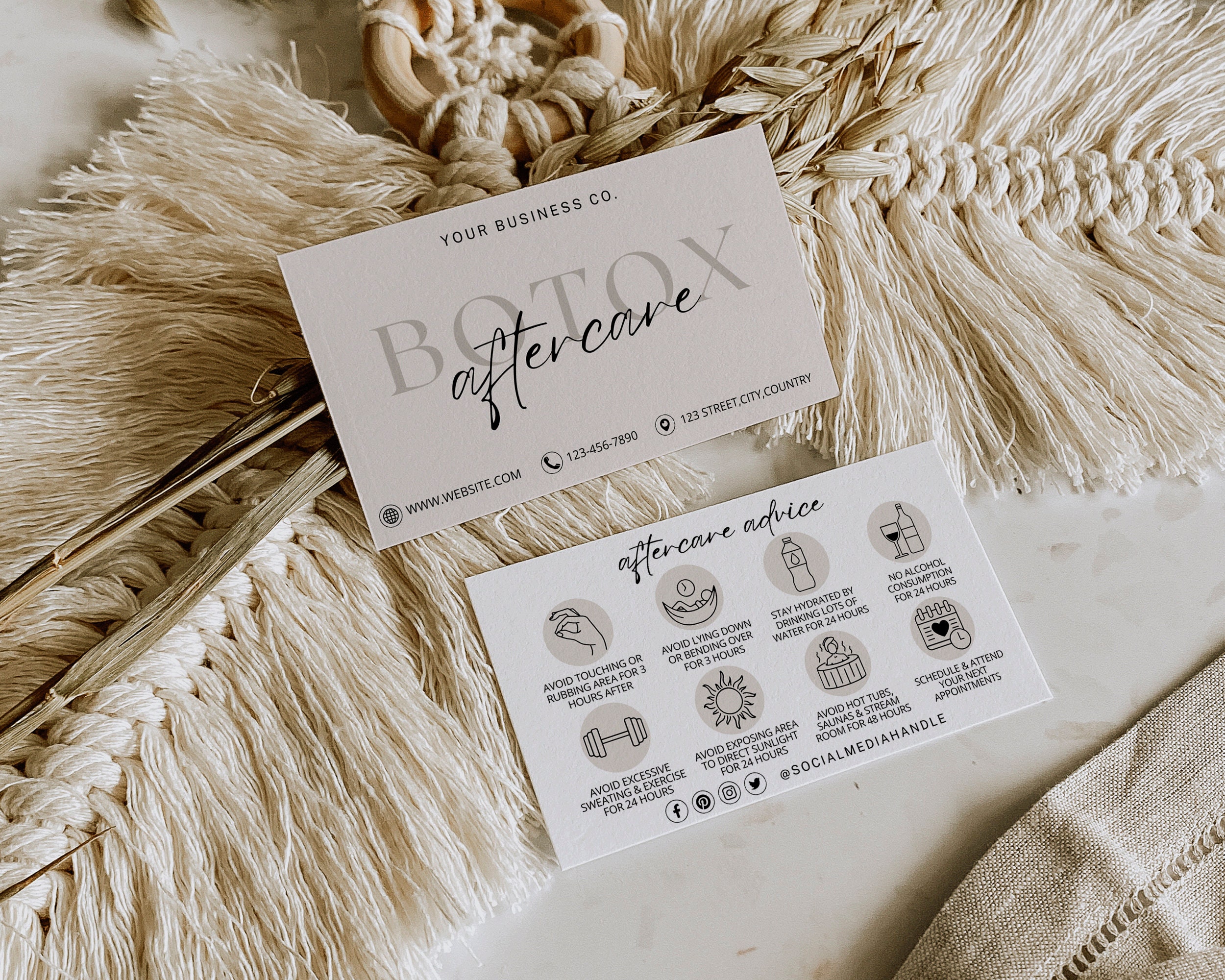 Botox Filler Aftercare Card Aesthetic Beauty Care Botox Care Card ...