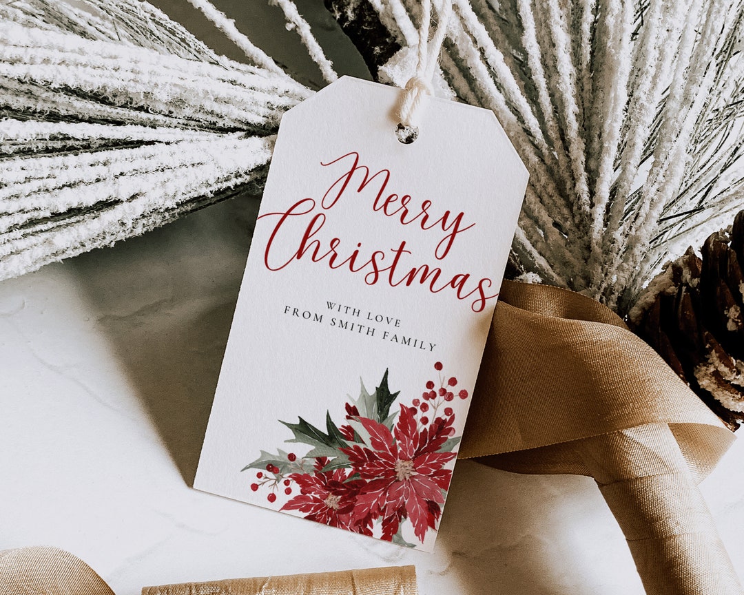 Editable Christmas Favor Tag Holiday Gift Tag Christmas Cookie Tag ...