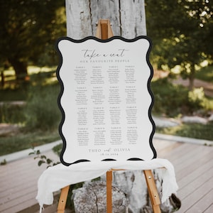 Wavy Seating Chart Template Modern Minimalist Table Seating Plan ...