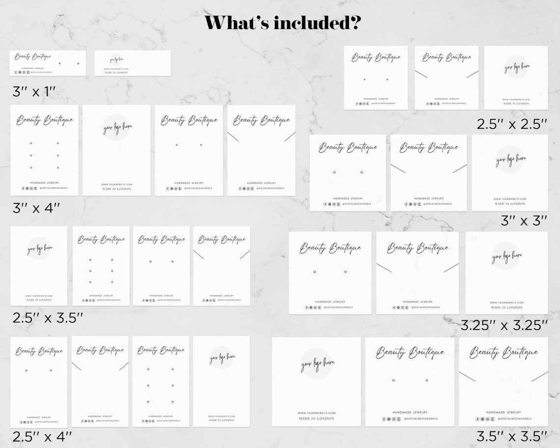 Minimal Jewelry Business Earring Tag Necklace Tag Custom Jewelry ...