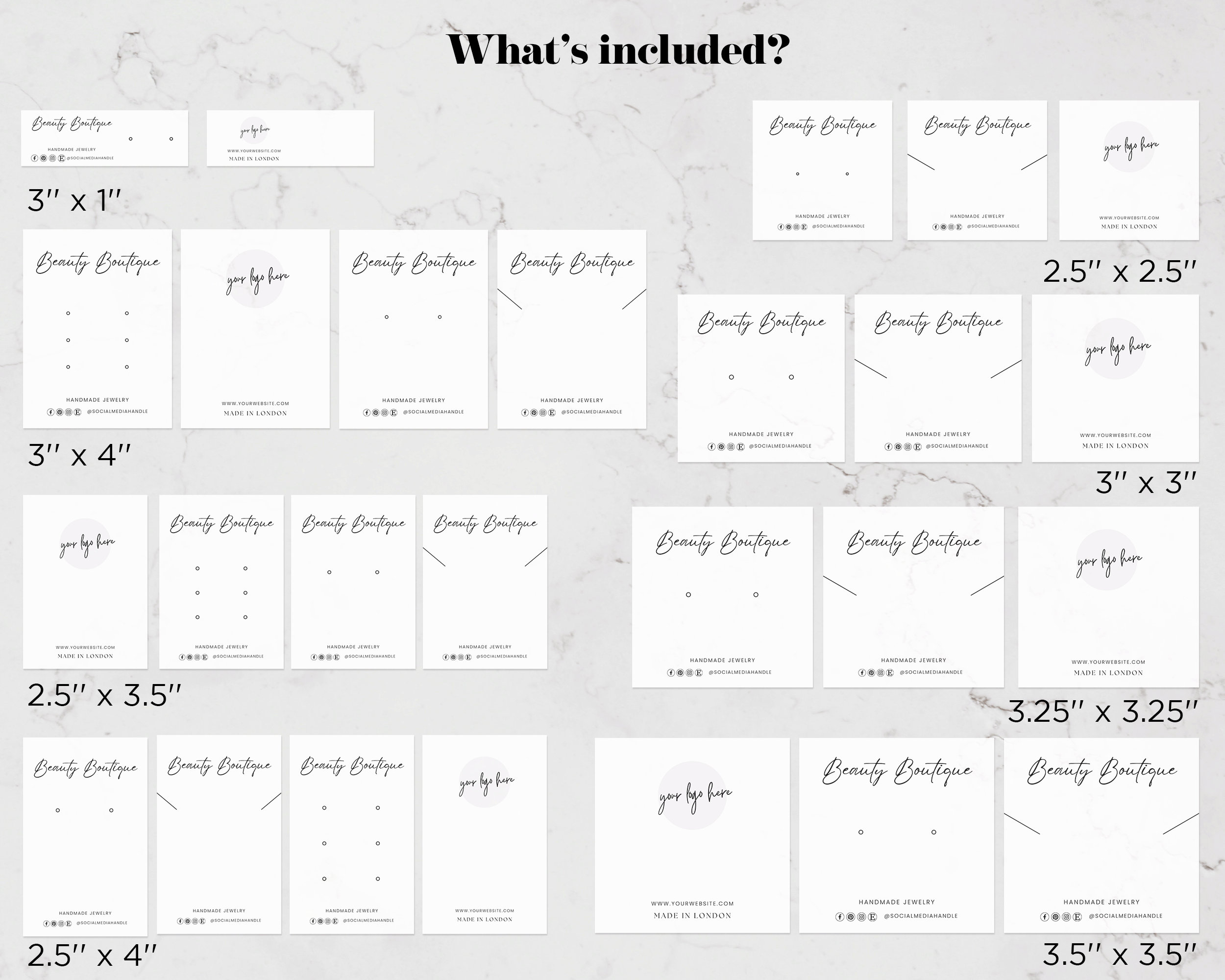 Minimal Jewelry Business Earring Tag Necklace Tag Custom Jewelry ...