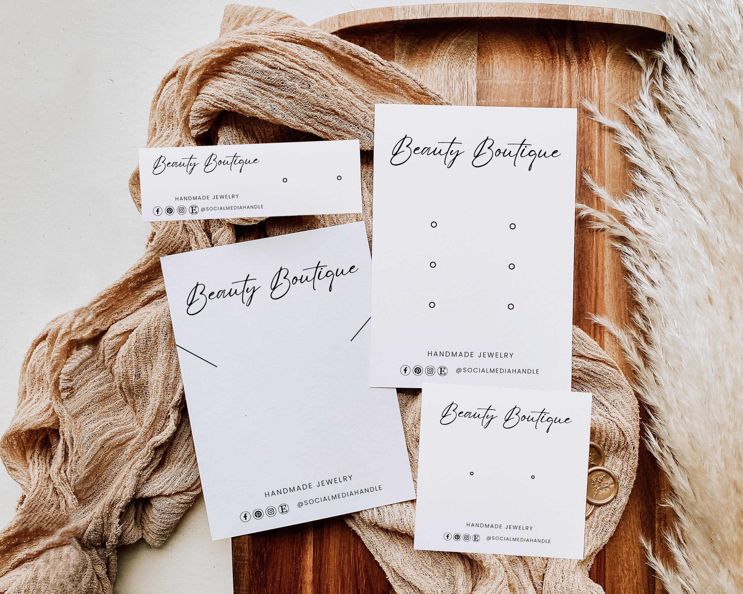 Minimal Jewelry Business Earring Tag Necklace Tag Custom Jewelry ...