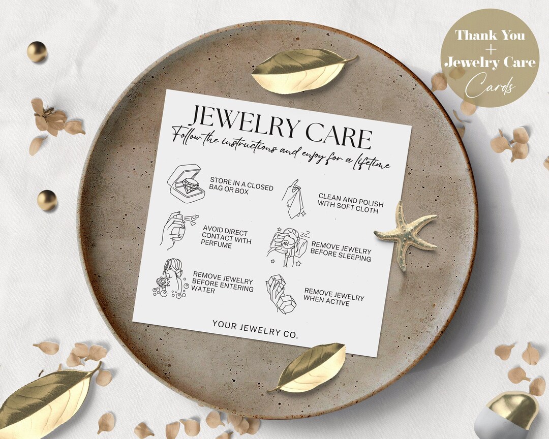 Editable Jewelry Care Card Template Jewellery Care - Etsy