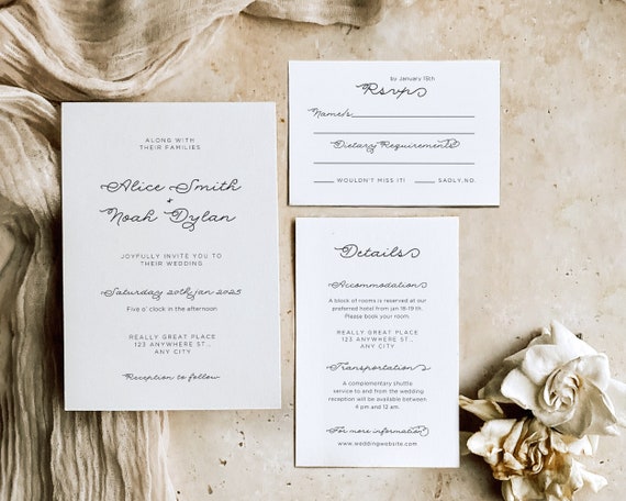French Fonts For Invitation Wedding Invitations | French Blue