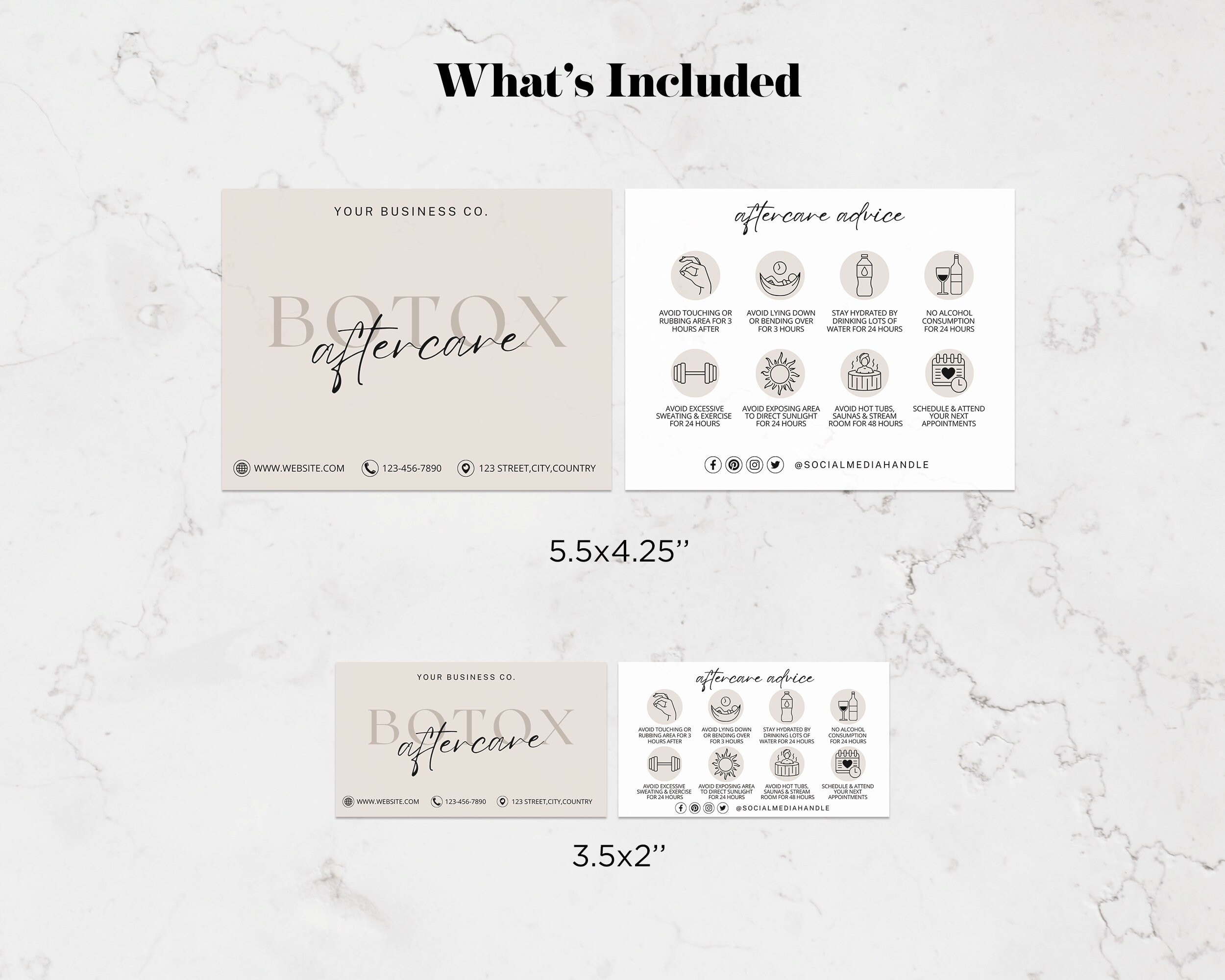 Botox Filler Aftercare Card Aesthetic Beauty Care Botox Care Card ...