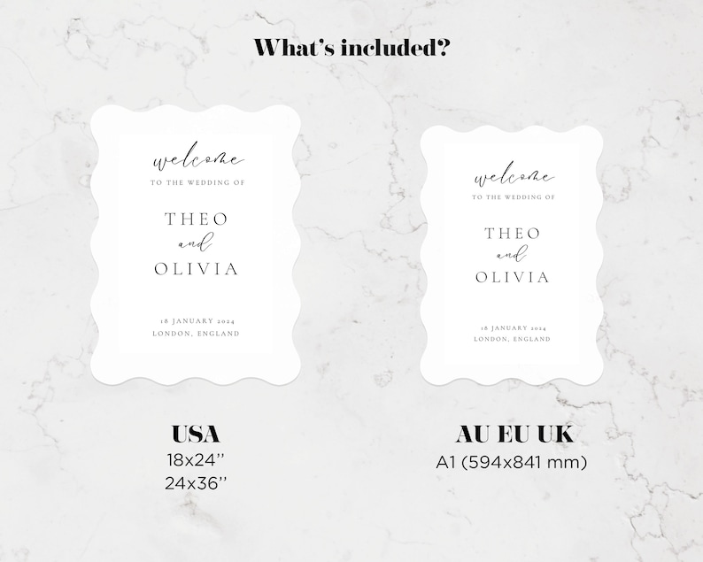 Wavy Welcome Sign Template Wave Wedding Sign Modern Wedding Sign Ripple ...