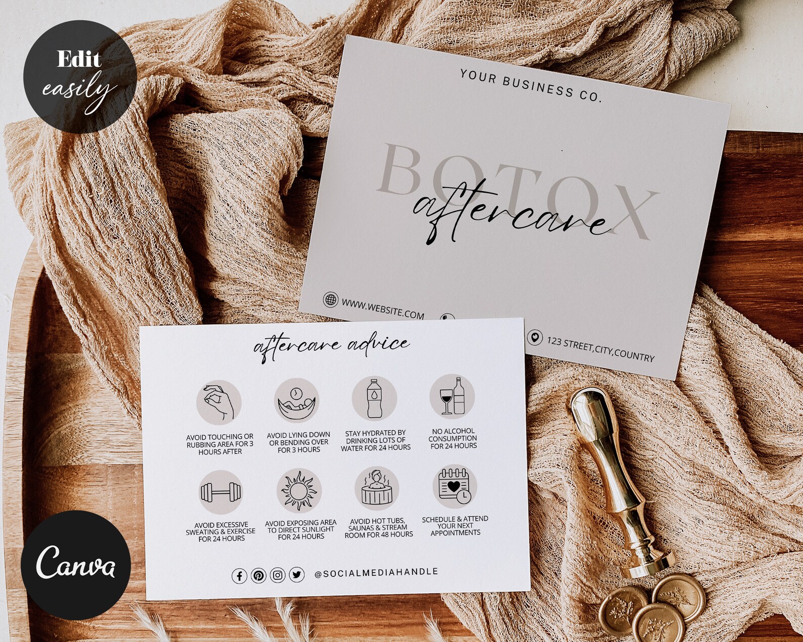 Botox Filler Aftercare Card Aesthetic Beauty Care Botox Care Card ...