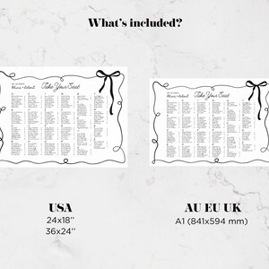 Wedding Seating Chart Black Bow Seating Chart Bow Table Seating Table ...