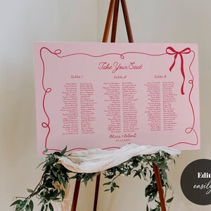 Wedding Seating Chart Black Bow Seating Chart Bow Table Seating Table ...