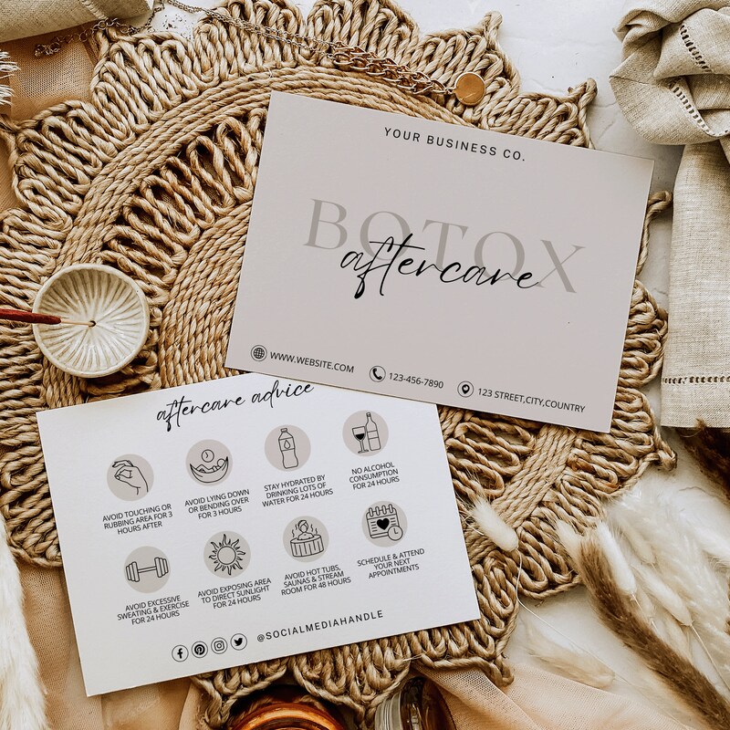 Botox Aftercare Cards - Etsy