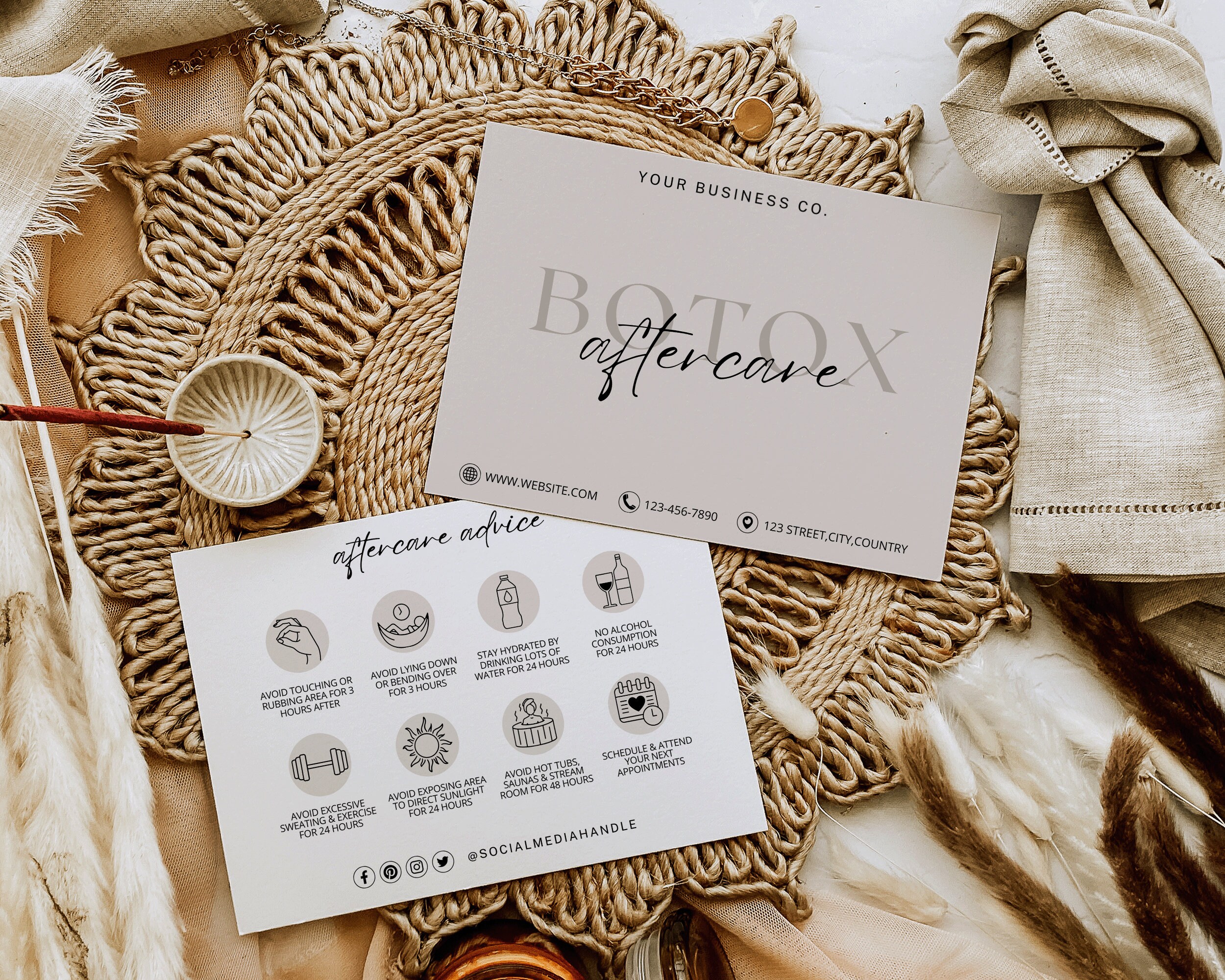 Botox Filler Aftercare Card Aesthetic Beauty Care Botox Care Card ...