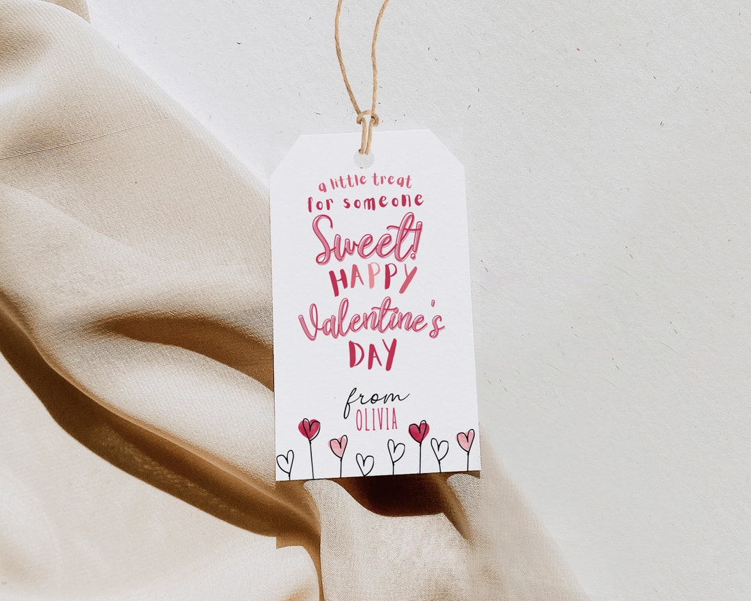 Valentine's Day Tag Sweet Treat Valentine Gift Tag Valentine Gift Label ...