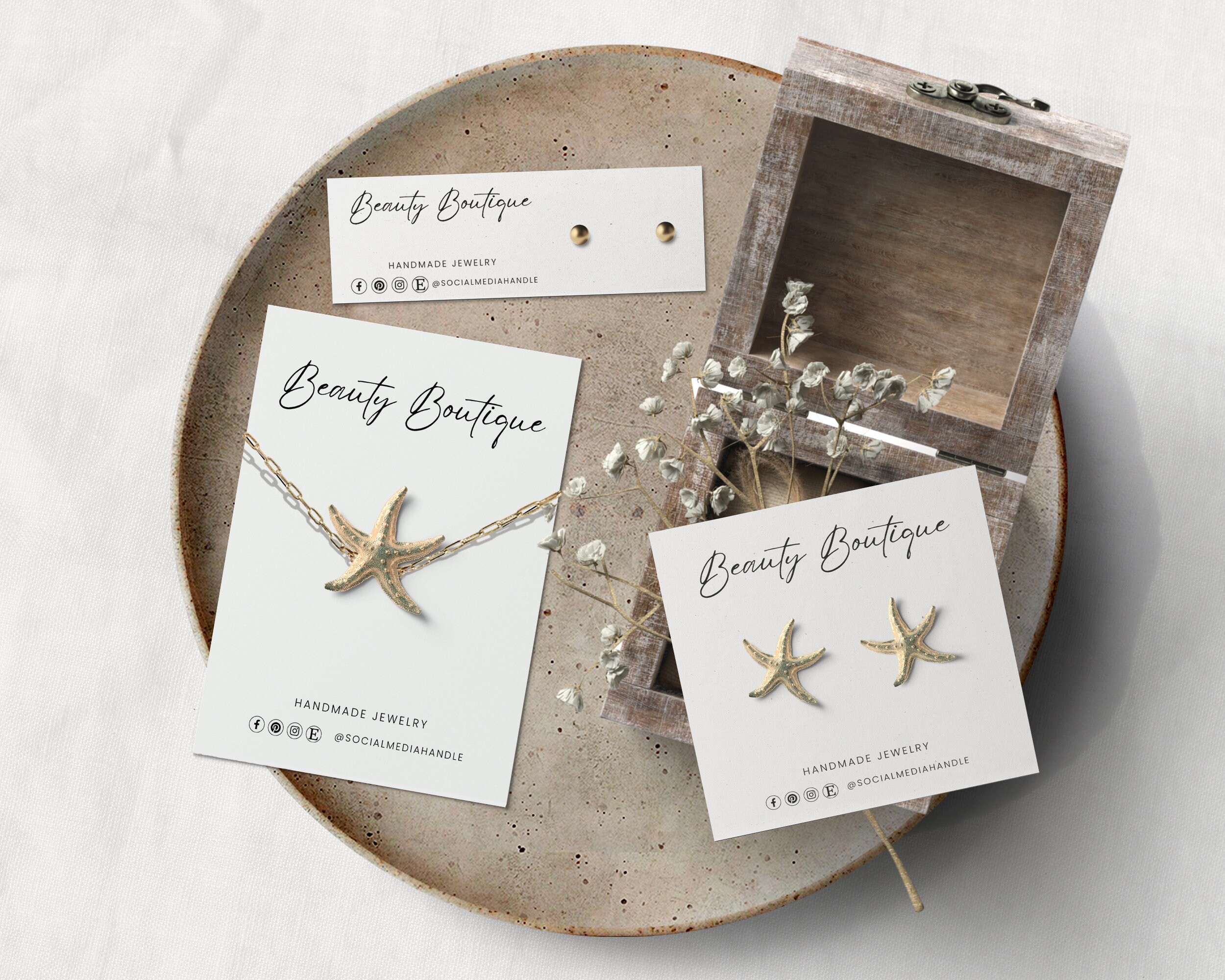 Minimal Jewelry Business Earring Tag Necklace Tag Custom Jewelry ...